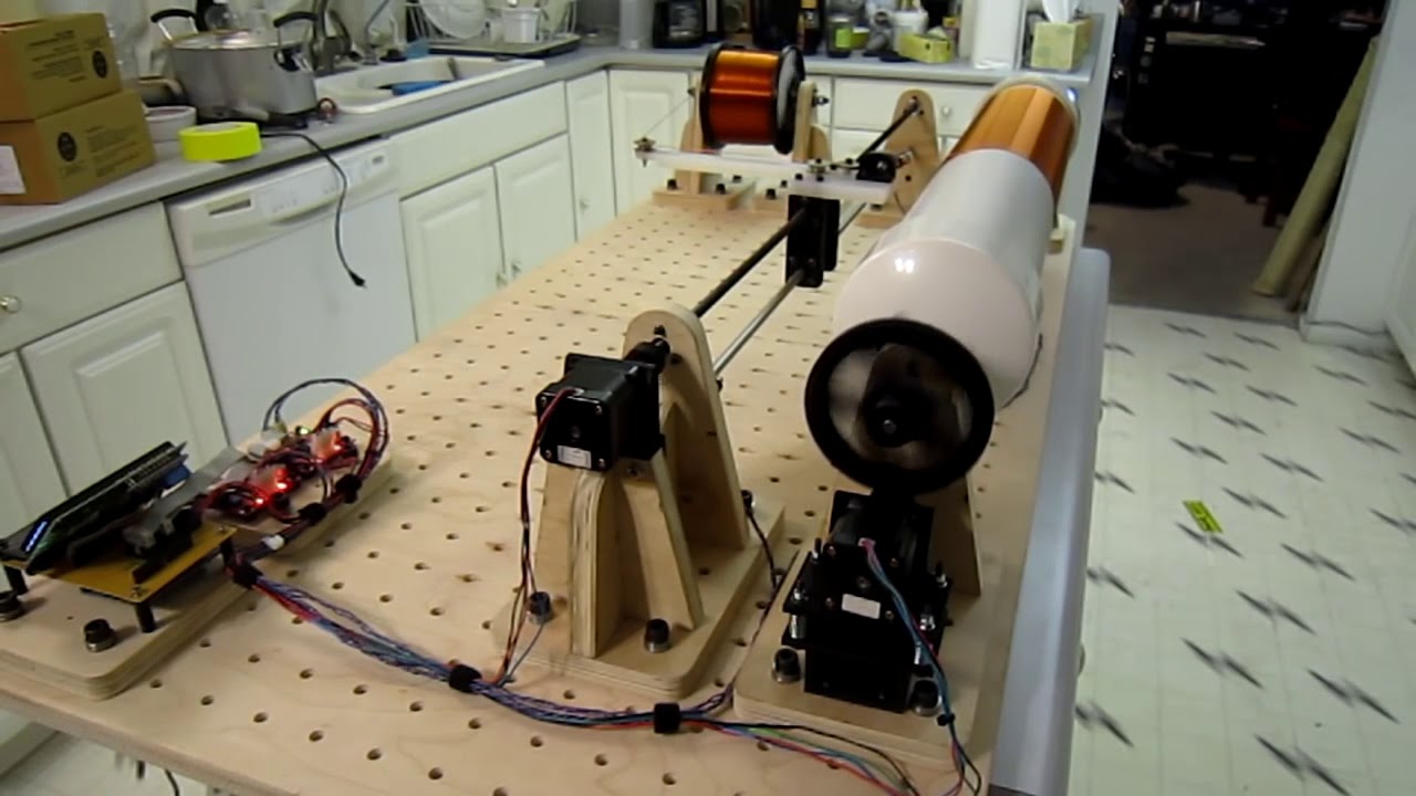 Tesla Coil Winder Project Icarus Coil Winding Time lapse - YouTube