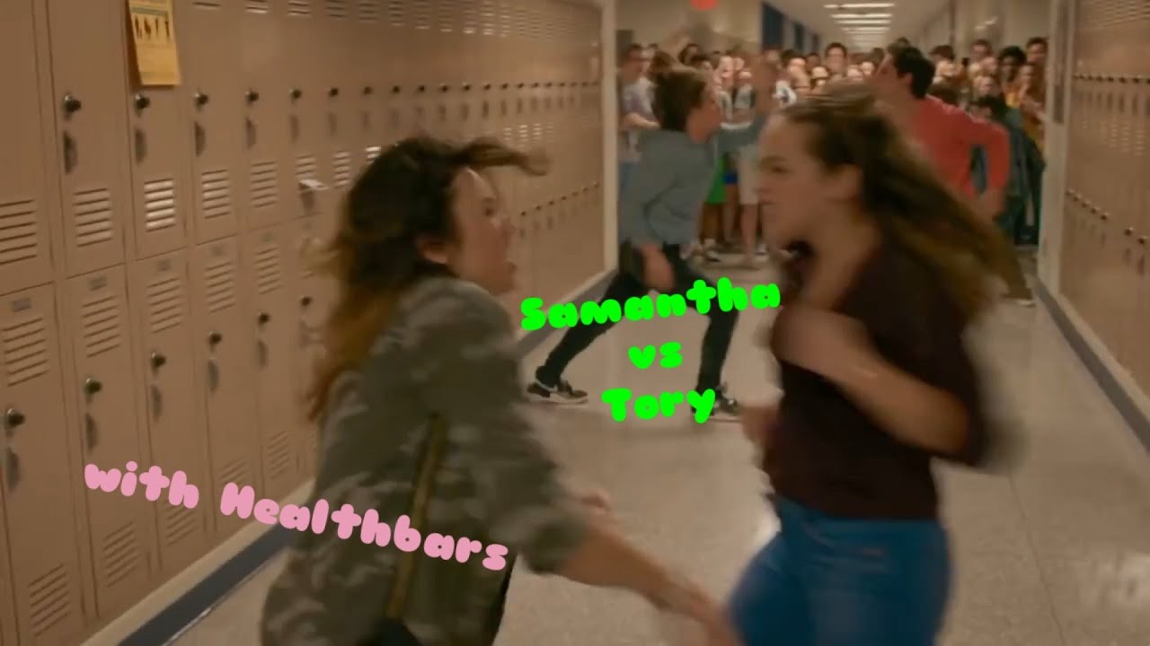 Cobra Kai: Season 2 Sam vs Tory School Fight with Healthbars - YouTube