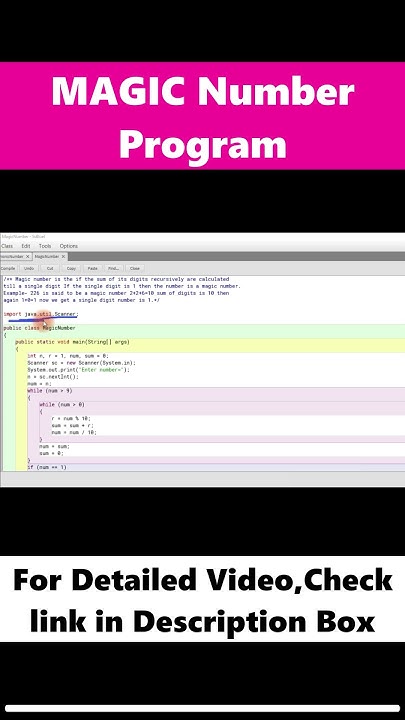 Magic Number program #java#cms #icse #isc - YouTube