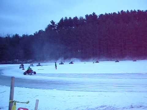 quad ice racing 3/1/09 Open Pro main event - YouTube