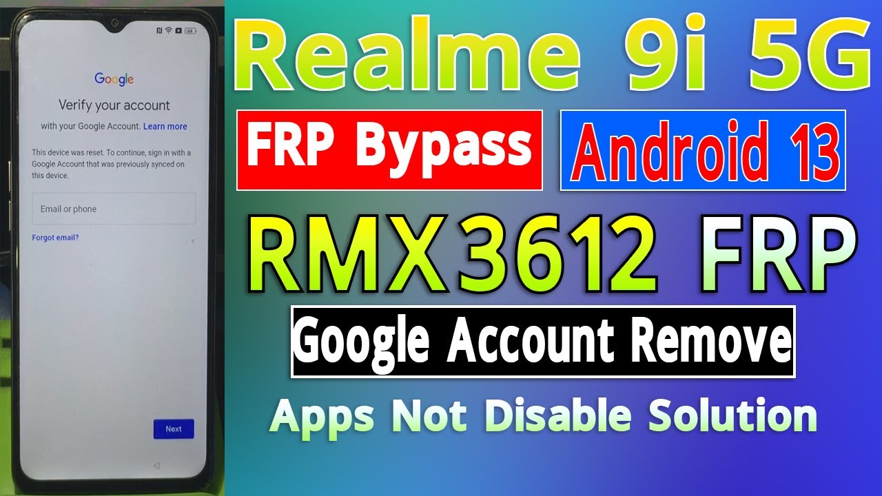 Realme 9i 5G FRP Bypass Android 13 Realme RMX3612 Google Account Bypass ...