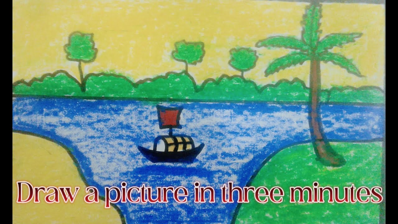 Draw a picture in three minutes. Easy drawing video. - YouTube