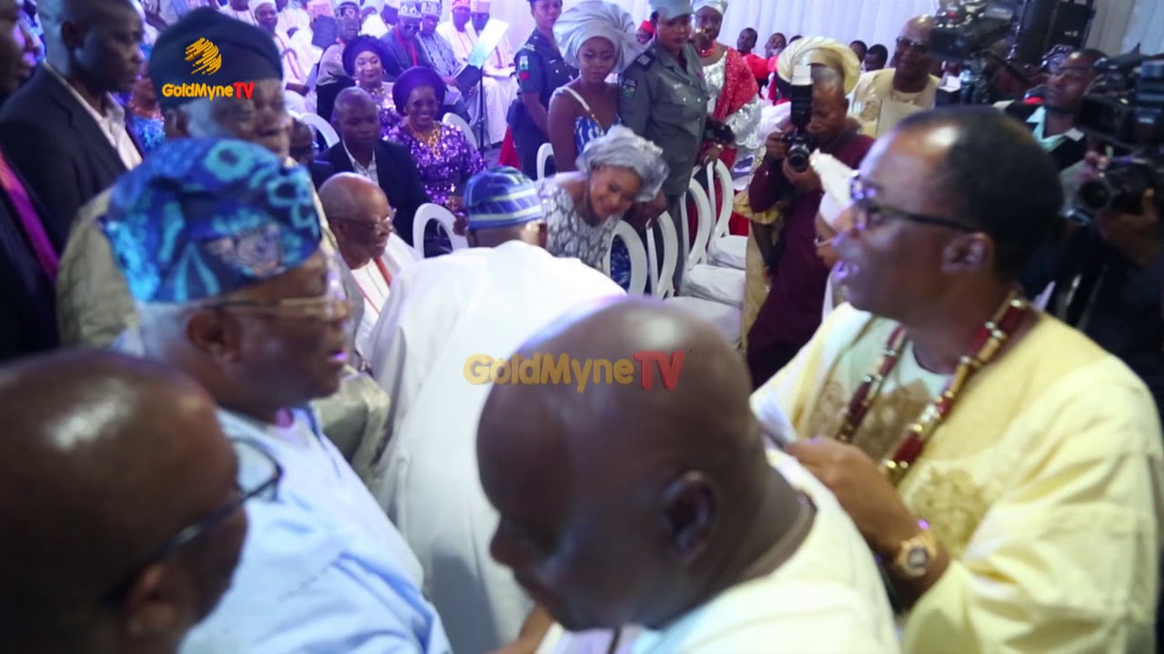 GBENGA DANIEL WELCOMES OLUSEGUN OBASANJO AT HIS SON'S WEDDING CEREMONY ...