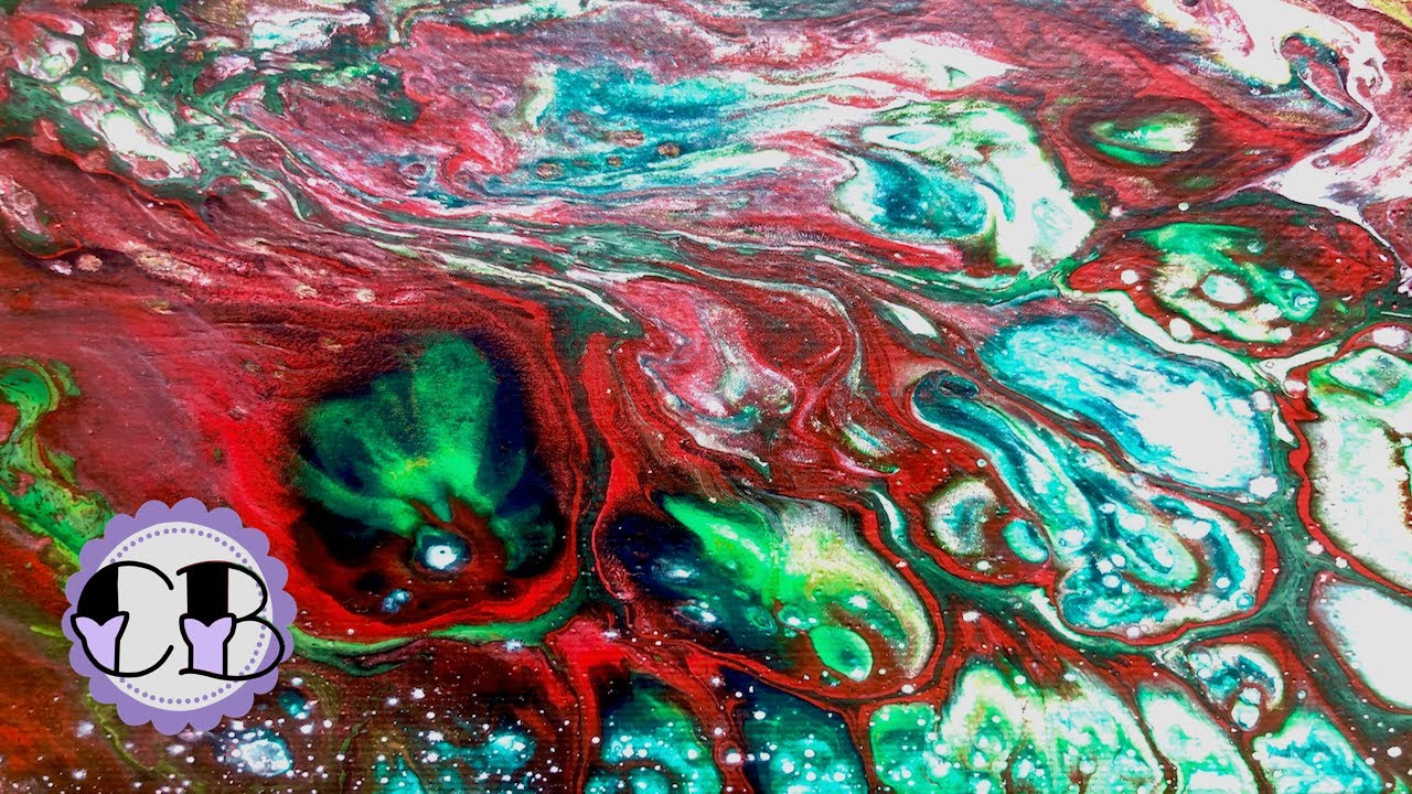 Christmas Themed Drag Cup Painting - Acrylic Pouring Art - Cookie ...