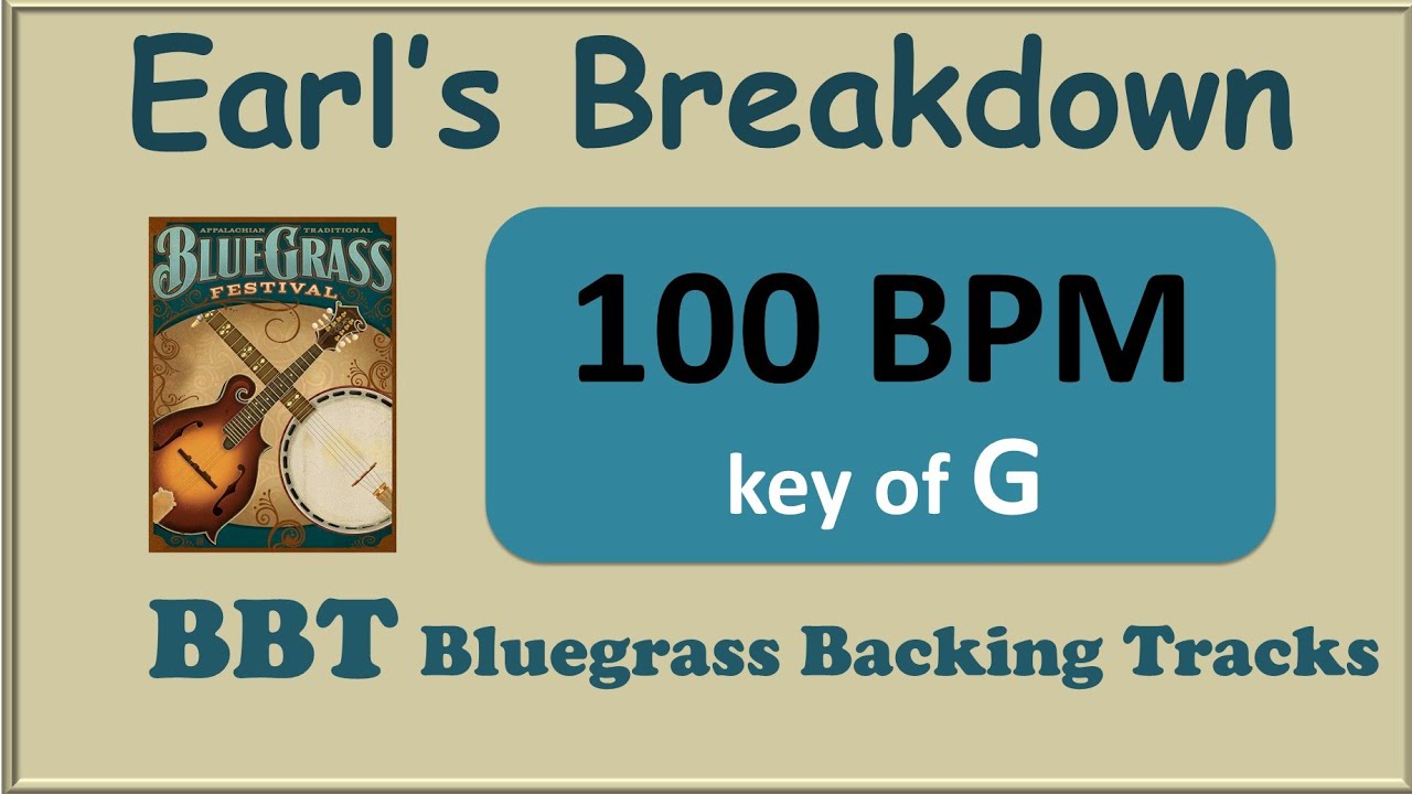 Earl's Breakdown bluegrass backing track 100 BPM - YouTube