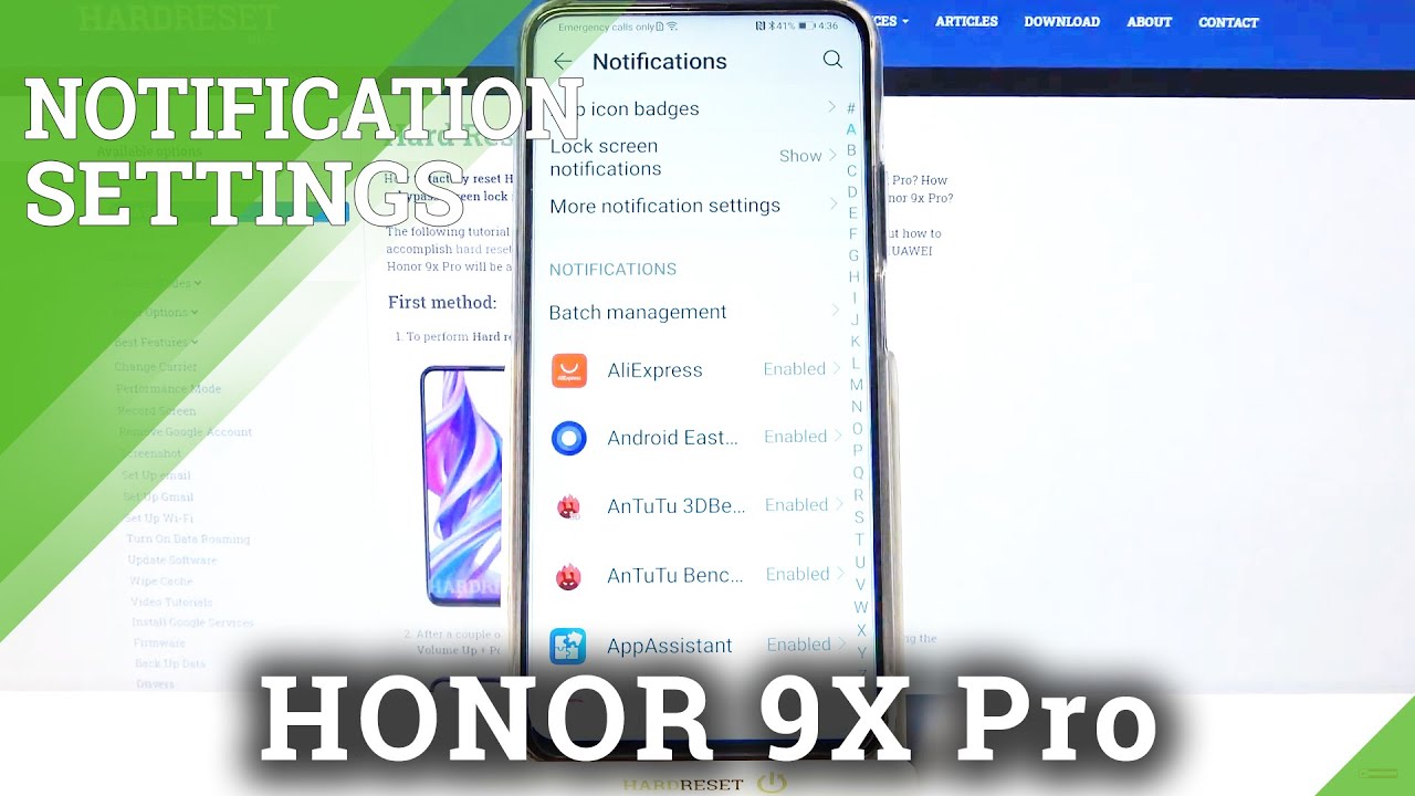 Manage Notifications on HUAWEI Honor 9x Pro – Turn On / Off Messages ...