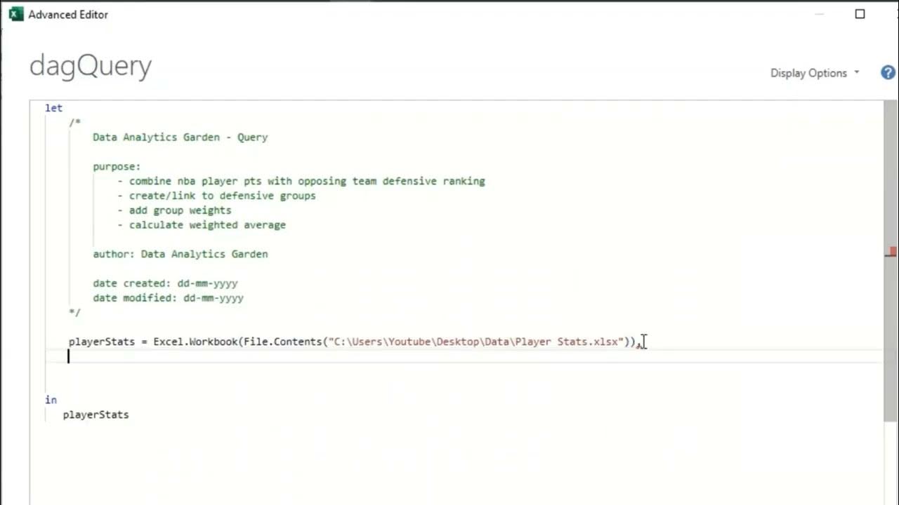 How to Use MS Excel Power Query to read NBA Data stored in Spreadsheet | M Language Syntax - YouTube