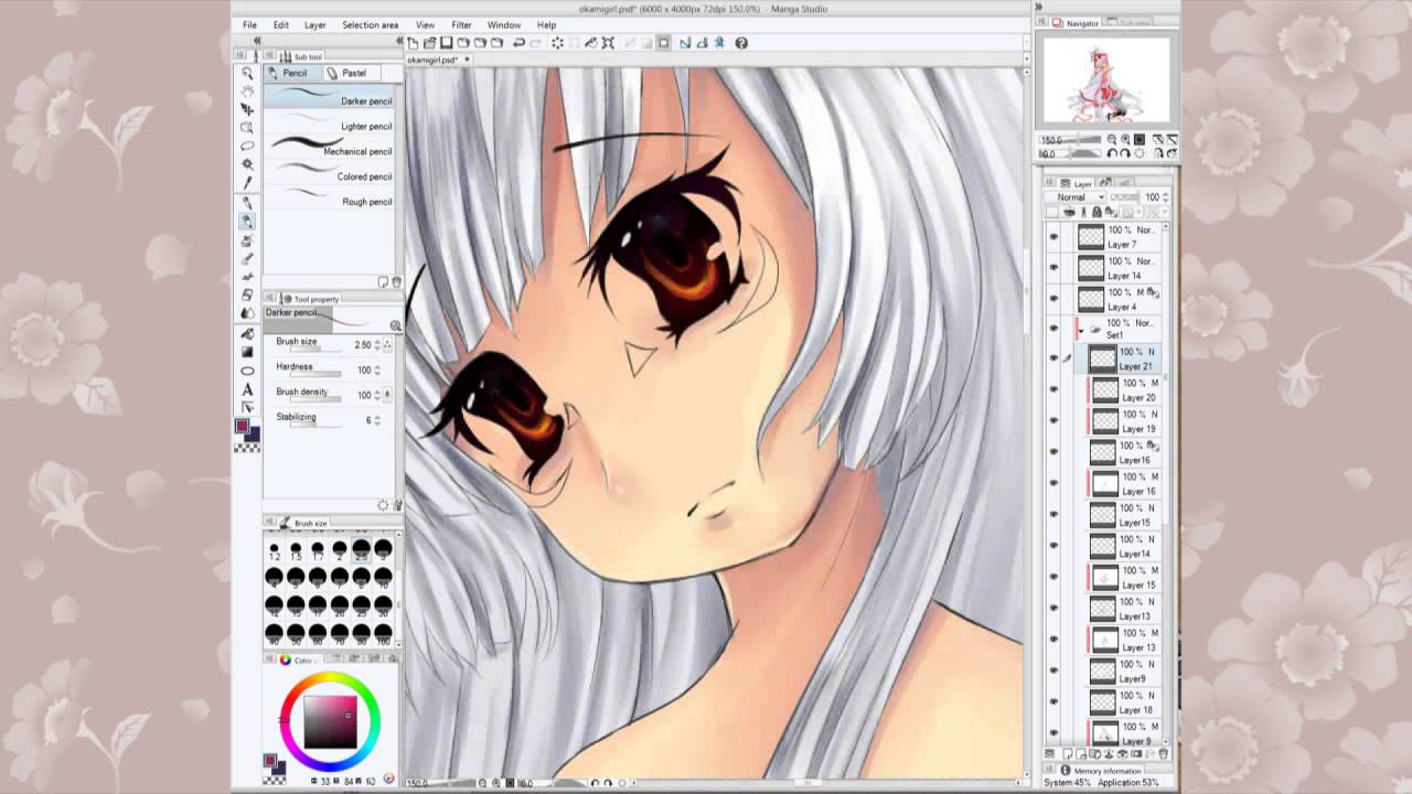 Okami Amaterasu speedpaint (Manga studio 5.0) - YouTube