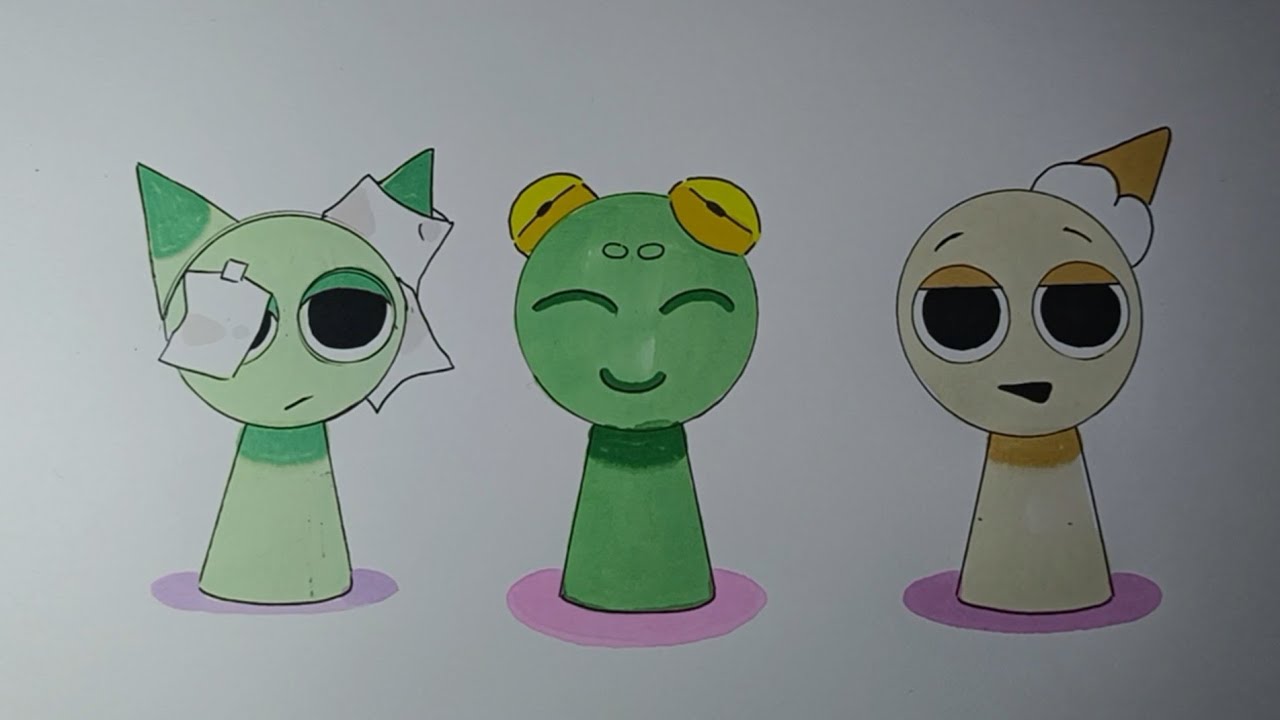 Step By Step Drawing 3 New Characters In Sprunki Oc - YouTube