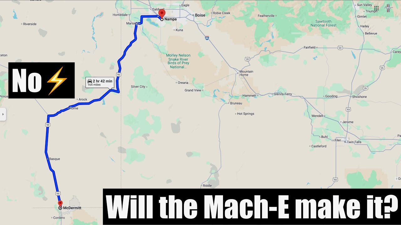 Standard Range Mach-E Roadtrip Boise to Reno! - YouTube