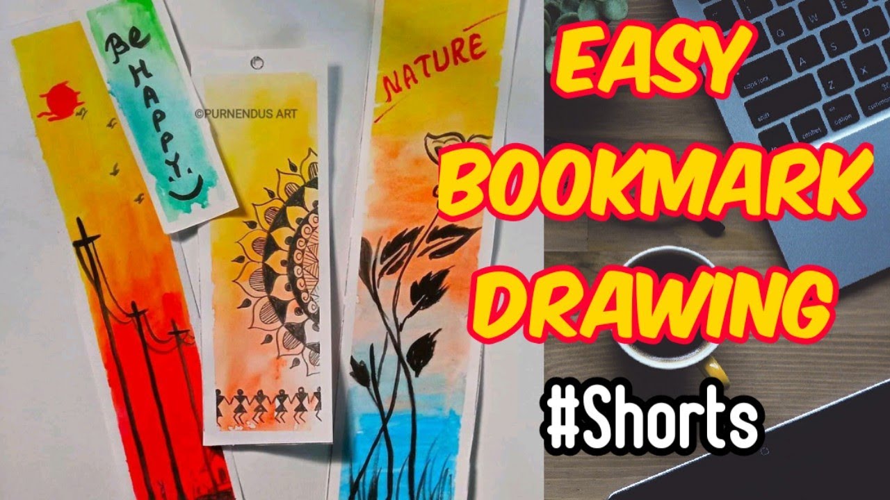 Easy Bookmark Drawing | How to Draw Bookmark #shorts - YouTube