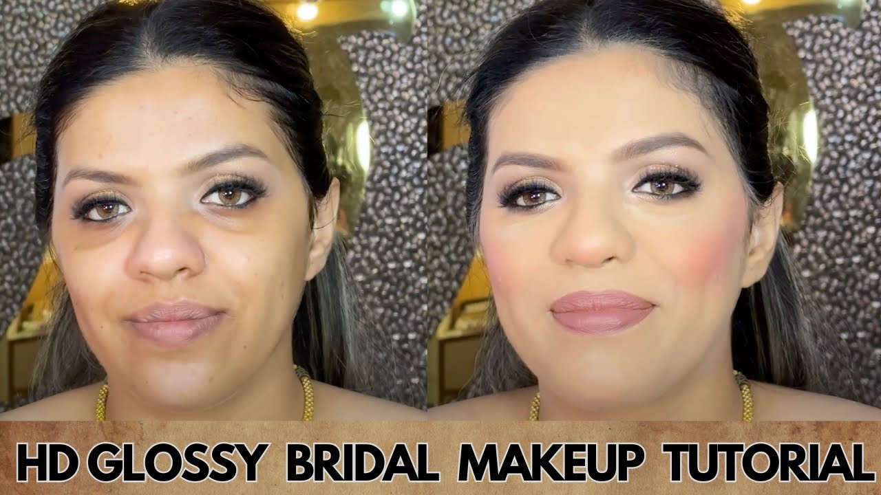 GLOSSY BRIDAL MAKEUP TUTORIAL💄! Step by step tutorial #bridalmakeup # ...