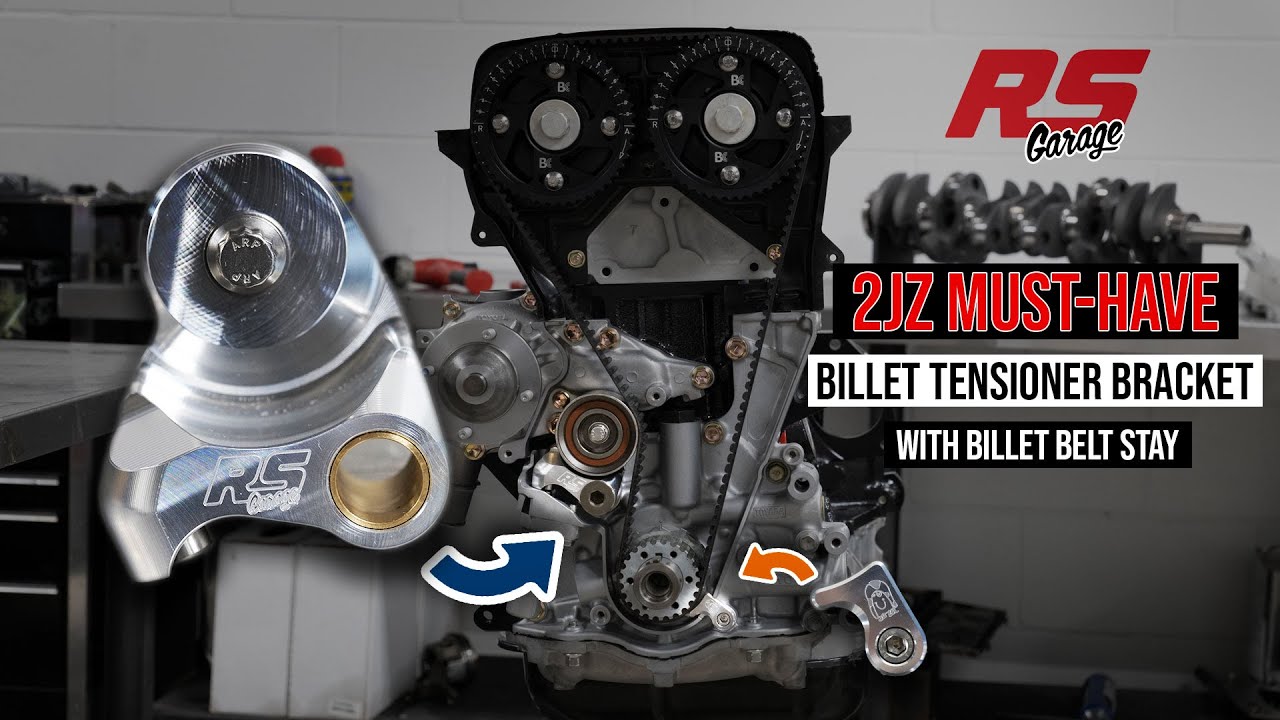 Installing the NEW RS Garage 2JZ Billet Timing Belt Tensioner Bracket ...