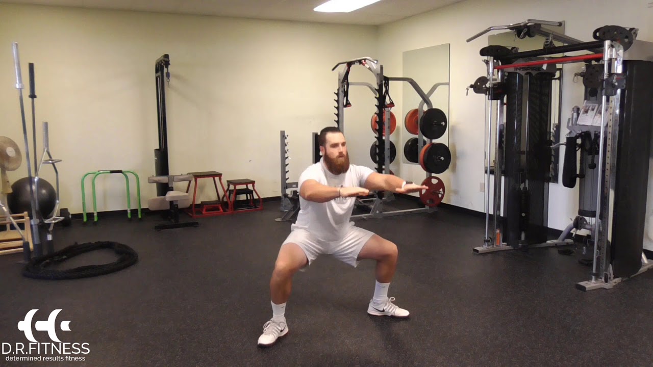 Body Weight Sumo Squat Exercise (How to) demonstration by Determined ...