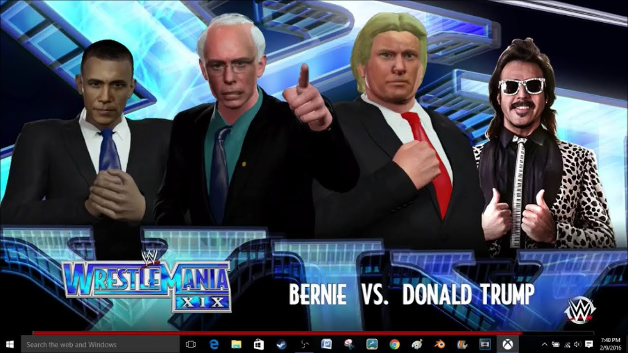 donald trump vs bernie sanders(how politics should be)WWE 2K16 - YouTube