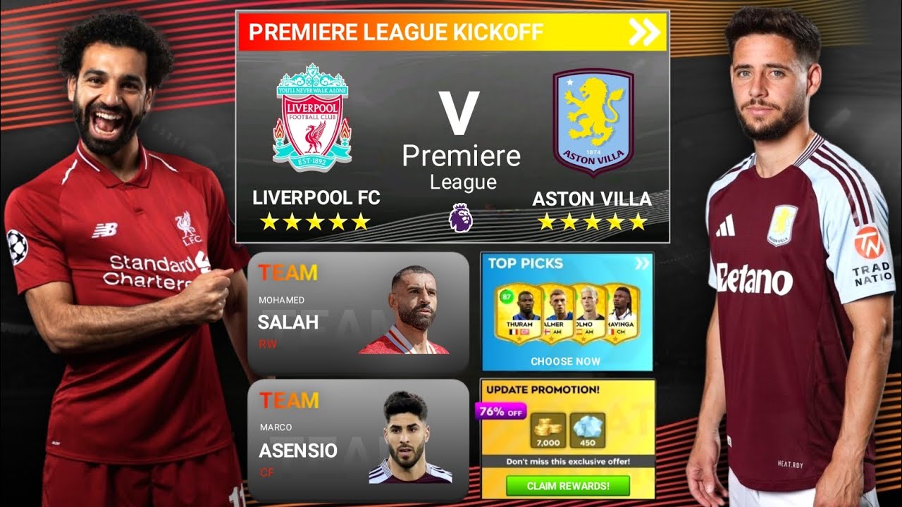 DLS 25 | Liverpool vs Aston Villa - Premiere League! official Gameplay ...