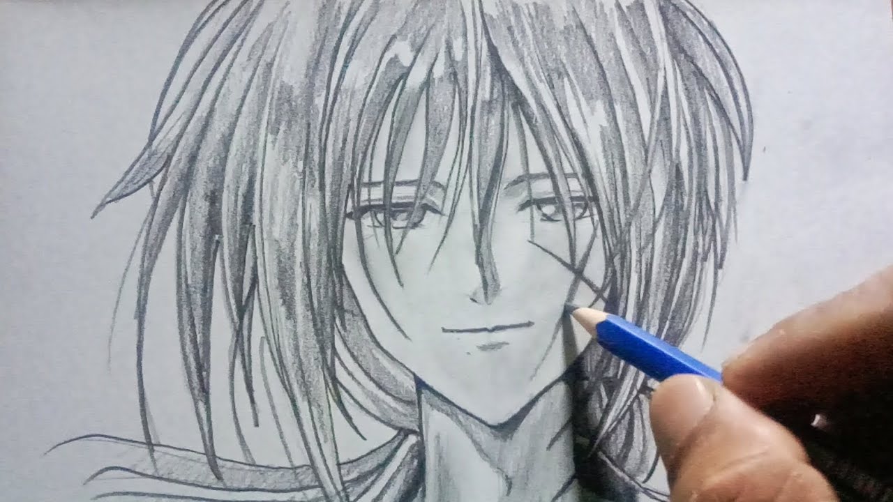How to draw Kenshin Himura | Samurai X | Kenshin Easy anime drawing # ...