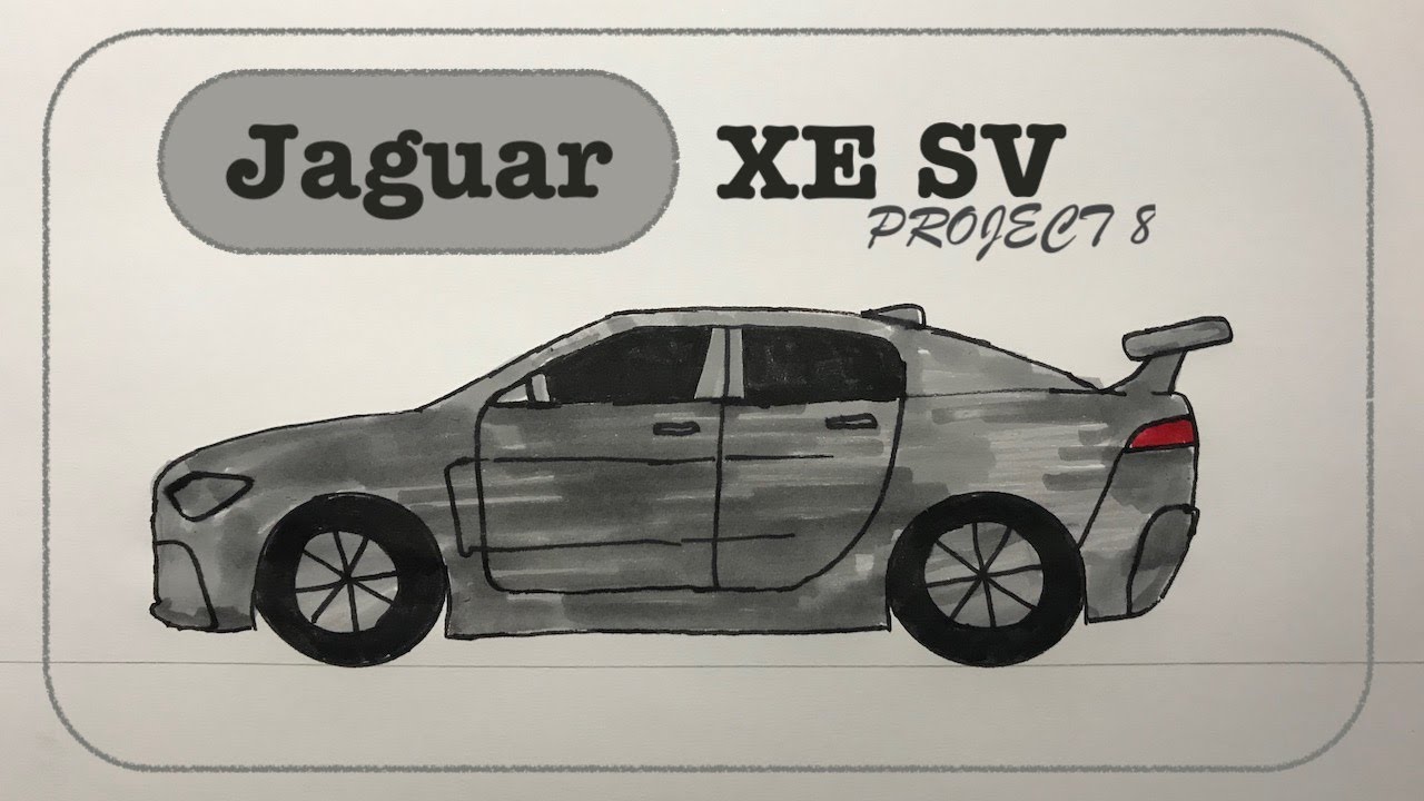 How to draw a Jaguar XE SV Project 8 - YouTube
