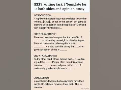 IELTS writing task 2 Template for a both sides and opinion essay # ...