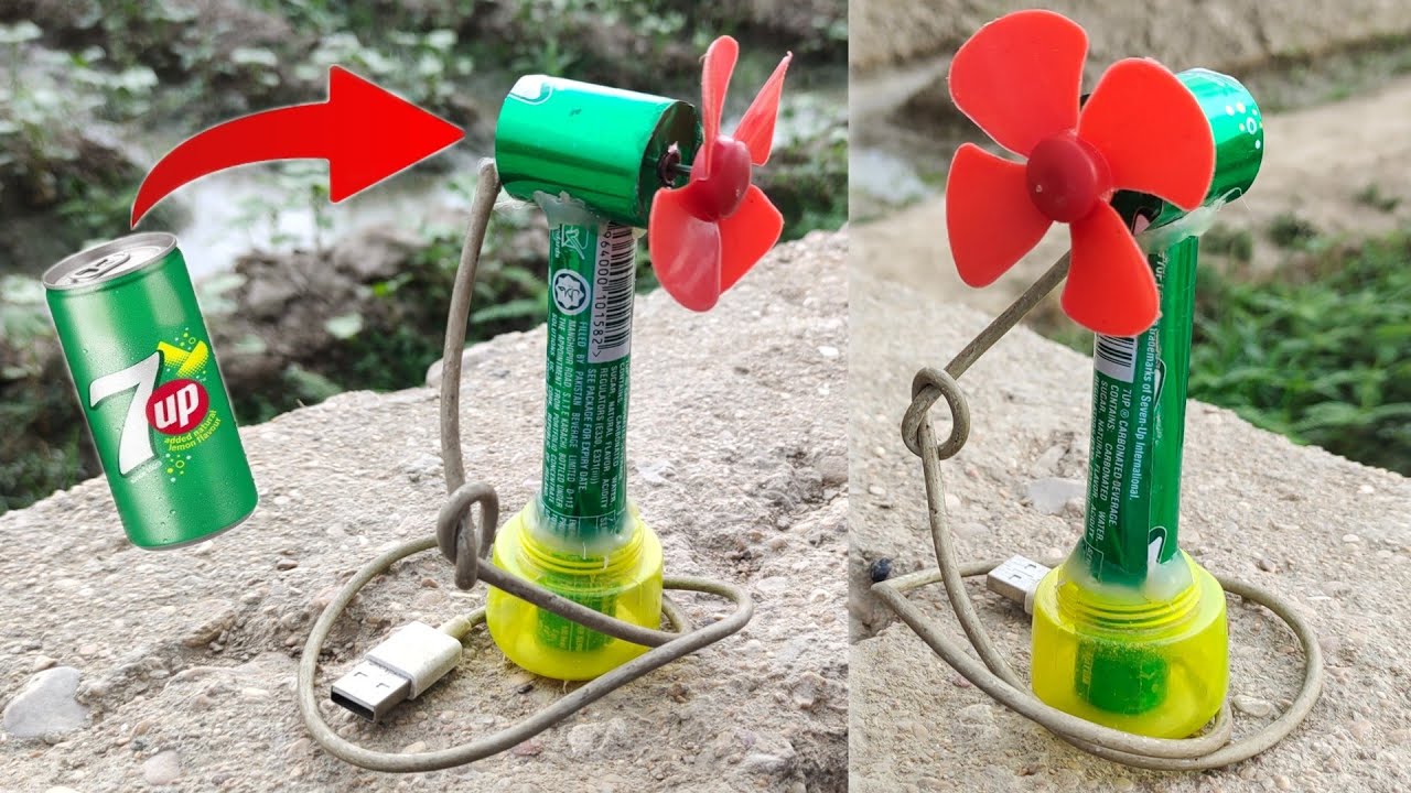 Make An Amazing Mini USB Electric Fan Using Recycling Soda Can - YouTube