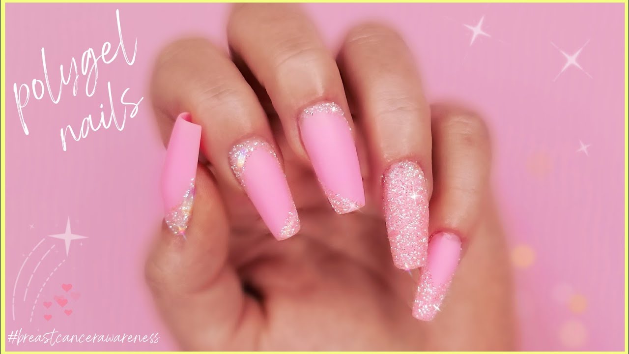 PINK NAILS DESIGN WITH POLYGEL | SUGAR NAILS TUTORIAL 🍭 - YouTube