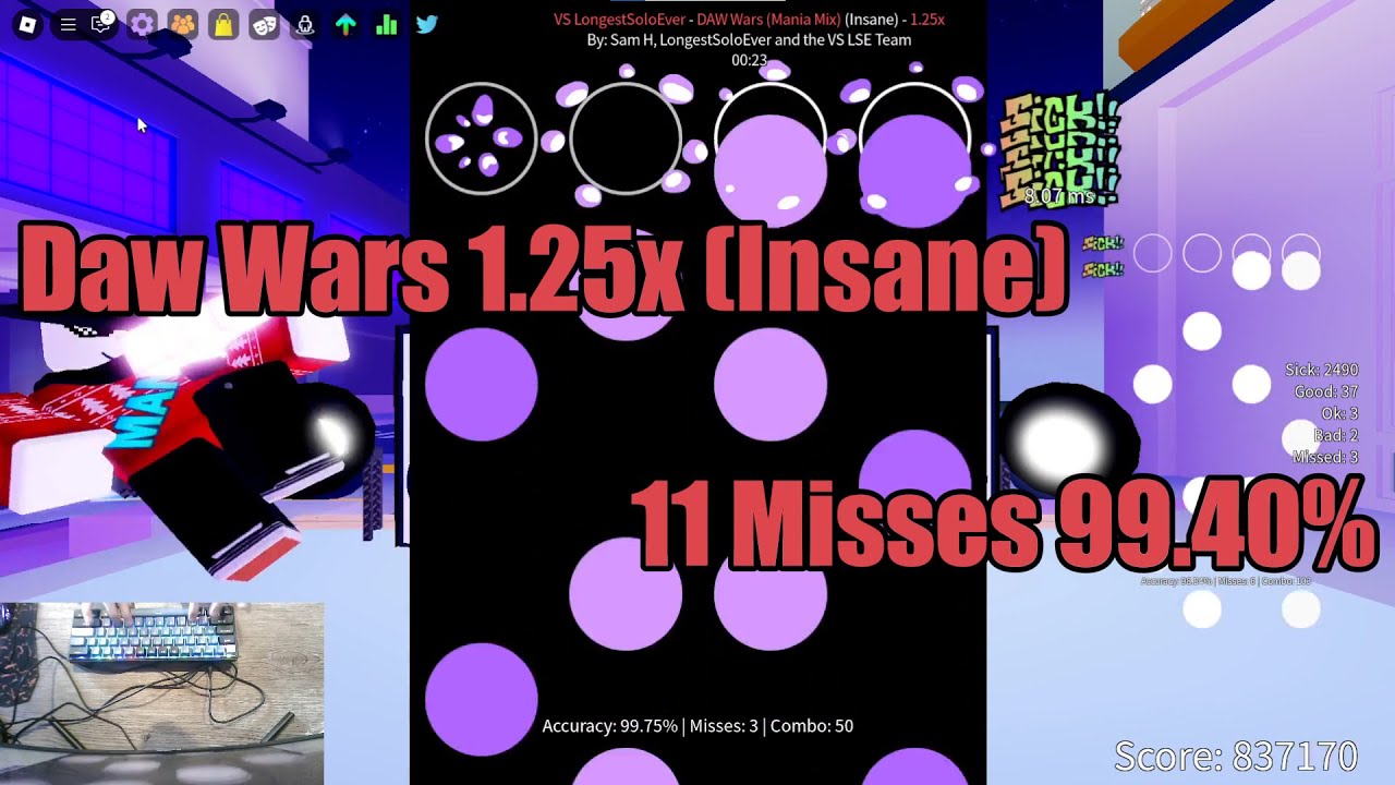 Daw Wars (Insane) 1.25x 99.40% | Roblox Funky Friday - YouTube