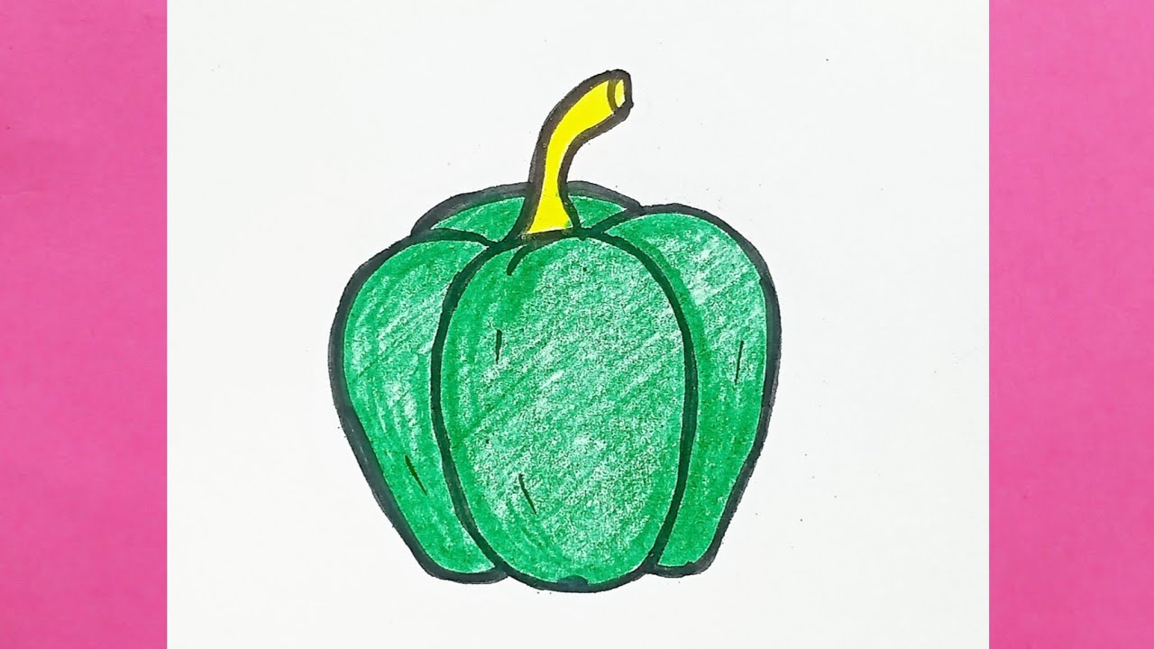 How to Draw A CAPSICUM 🫑 || very easy capsicum drawing step by step ...