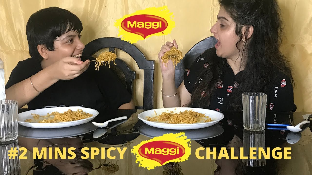 #2 MINS SPICY MAGGI CHALLENGE/ KHUSH BHATIA & GIRISH BHATIA # ...