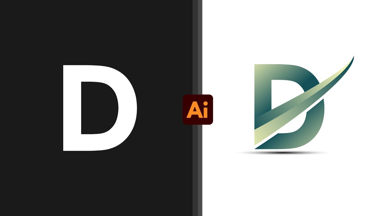 Letter Logo Design "D" Adobeillustrator Logo Design Tutorials #Youtube ...