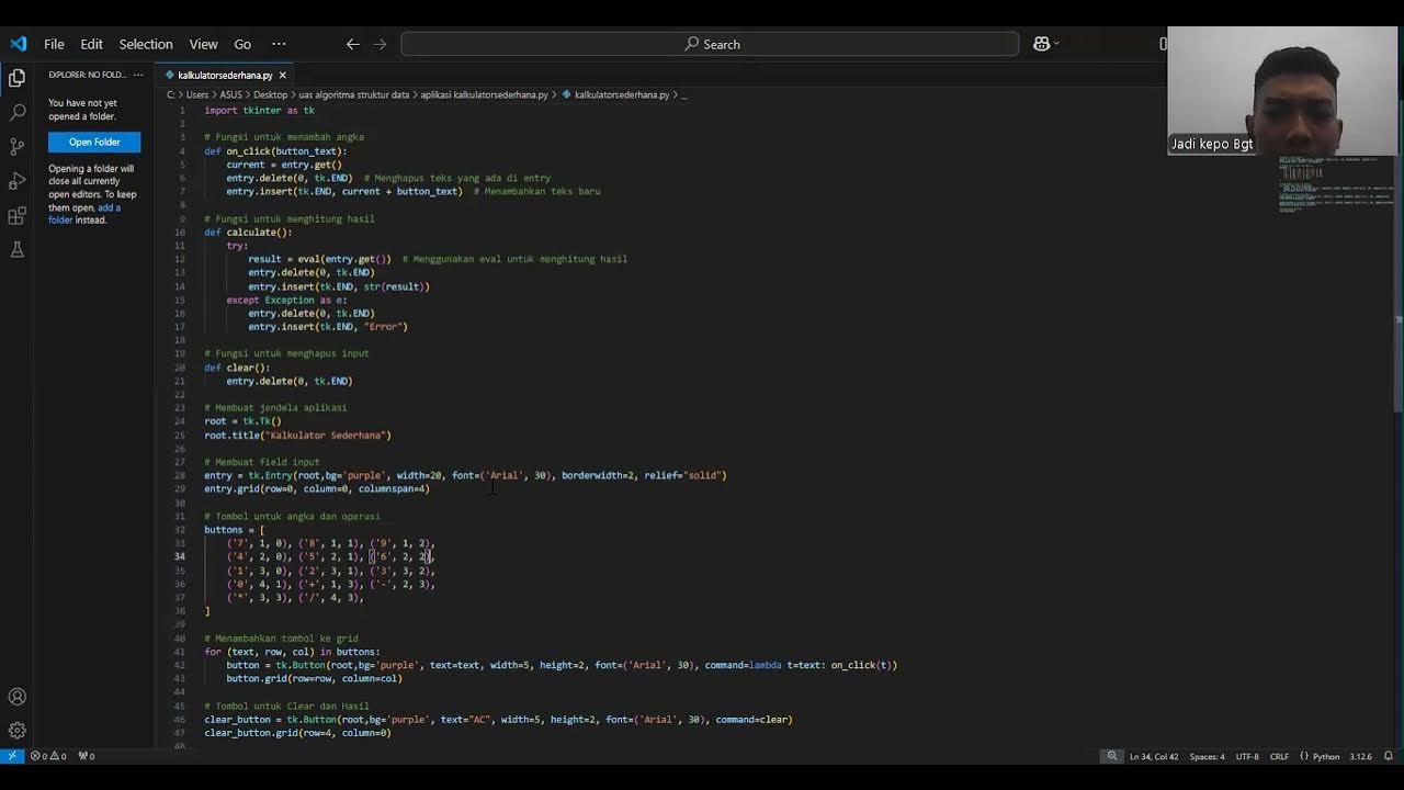 Cara membuat aplikasi kalkulator sederhana menggunakan python…. - YouTube