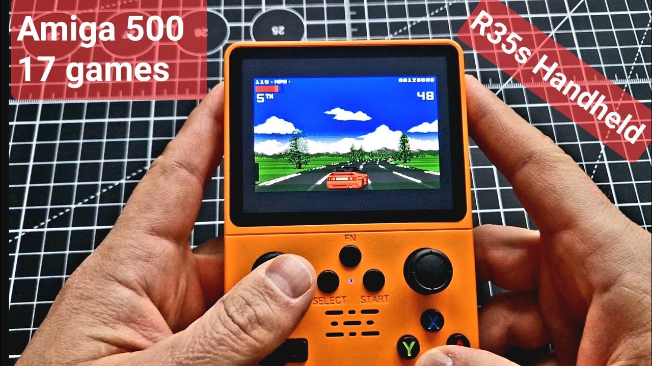 R35S handheld powkiddy clone testing Amiga games part 2 - YouTube