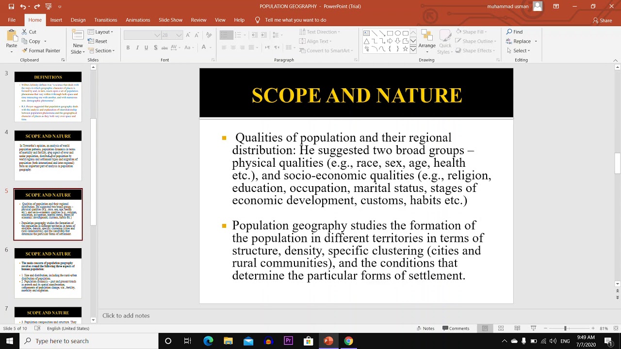 POPULATION GEOGRAPHY :ITS SCOPE AND NATURE | BS Geography | 6th ...