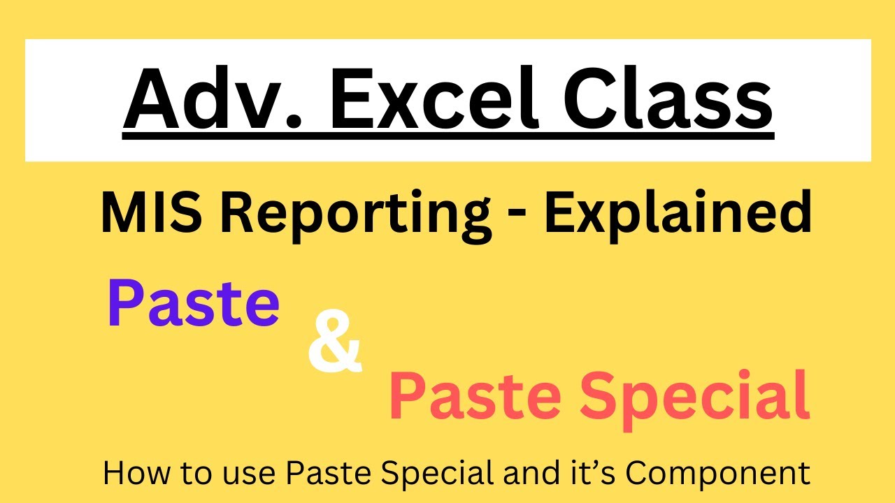 Paste Special in Excel | Paste Special Kya Hai | Power of Excel's Paste ...