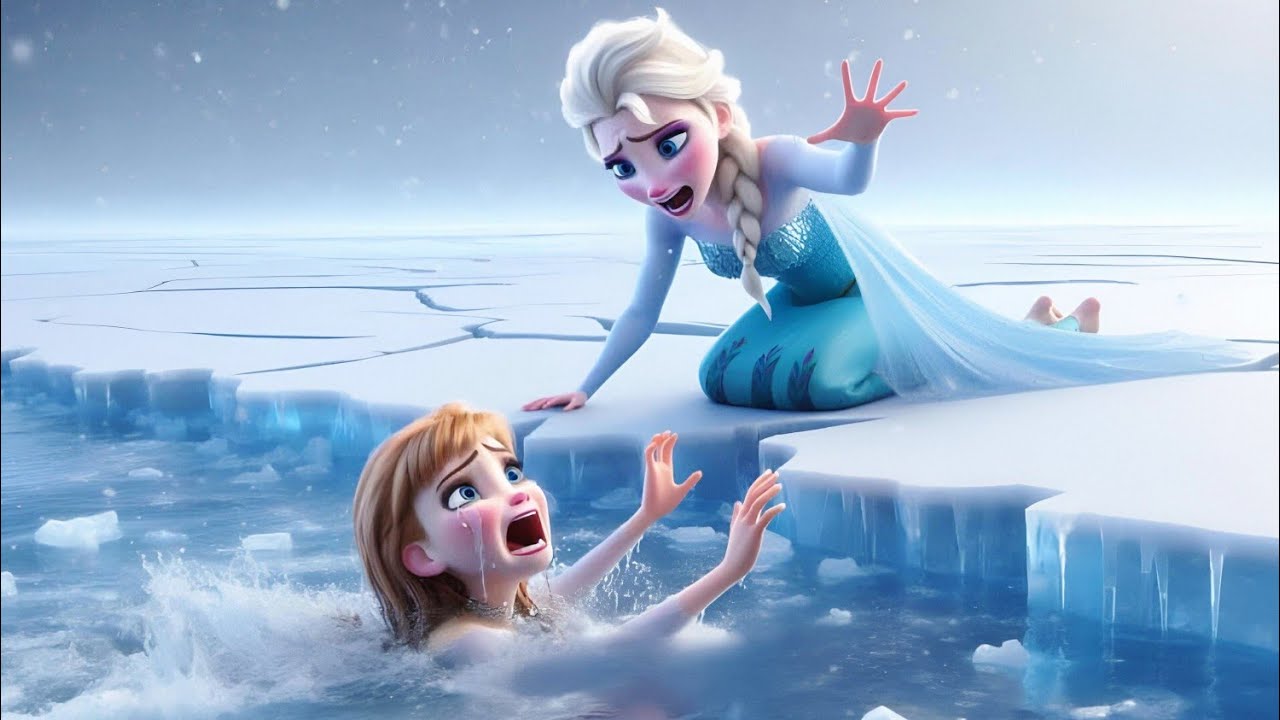 🌊 ️ Anna Falls Into the Frozen Lake — Elsa Screams for Help as Ice ...