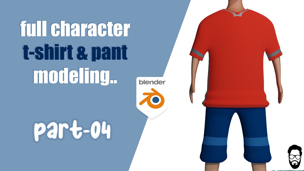 T-shirt & Pant Modeling in blender (full character part-04)-mds design ...