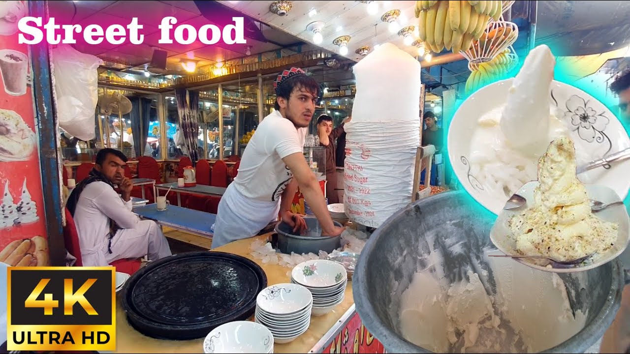 Hand Made Afghan Kulfi Ice Cream (Sheer-Yakh) Street food Original ...