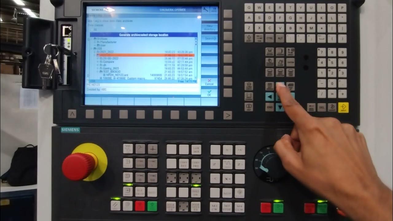 Siemens 828D CNC controller backup taking procedure - YouTube