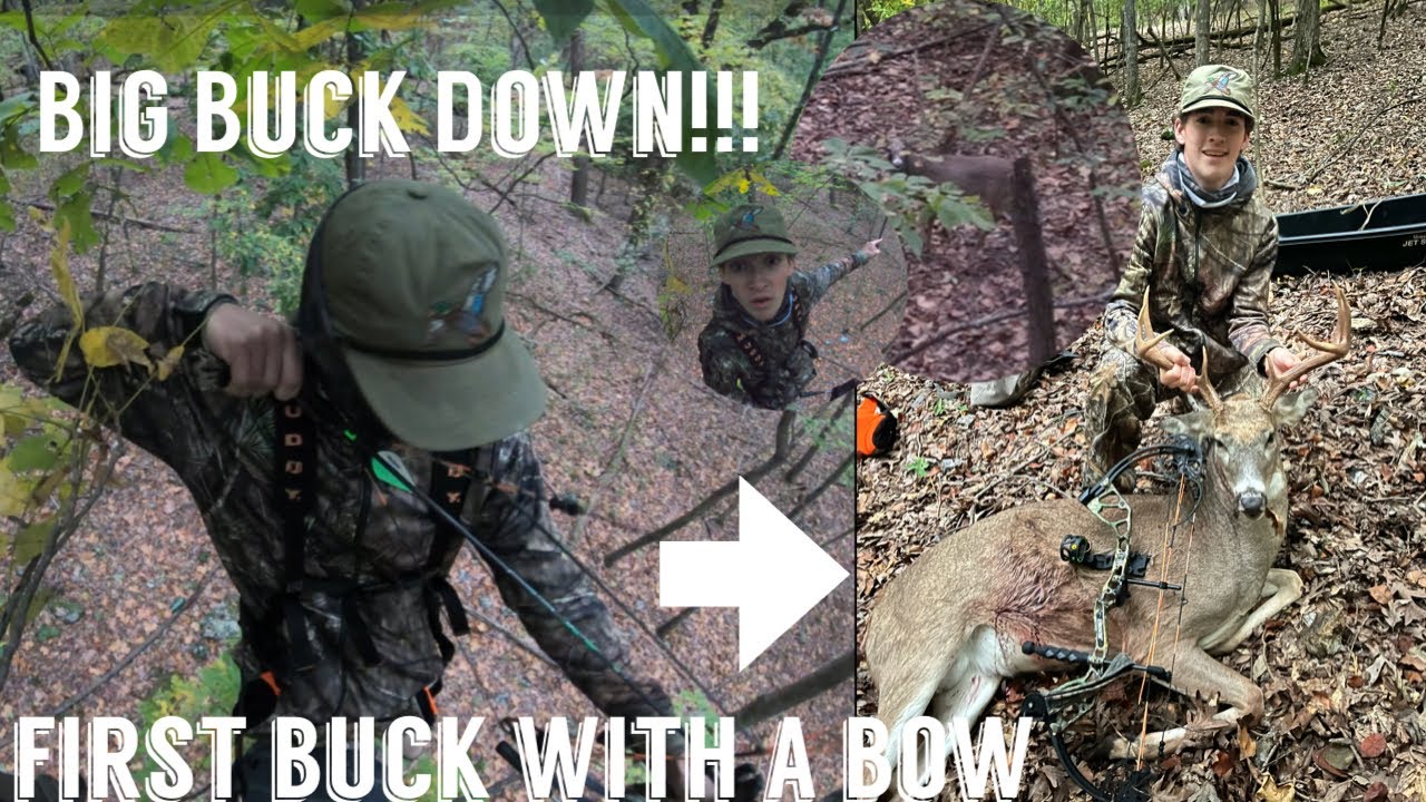 SELF FILMED | FIRST BUCK WITH A BOW!!! - YouTube