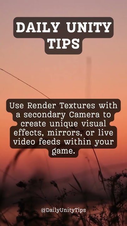 How To Use Render Textures In Unity Freetutorialsunitytipsunitycommunitygamedevtips Youtube