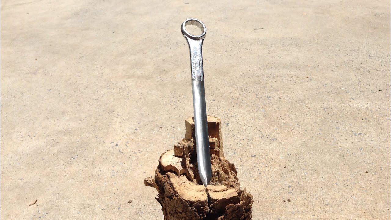 How to make a simple wrench dagger. - YouTube