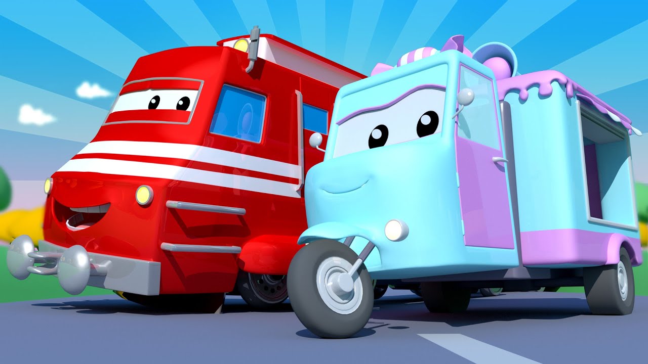 Troy The Train - - Car City ! Train Cartoon for children - YouTube