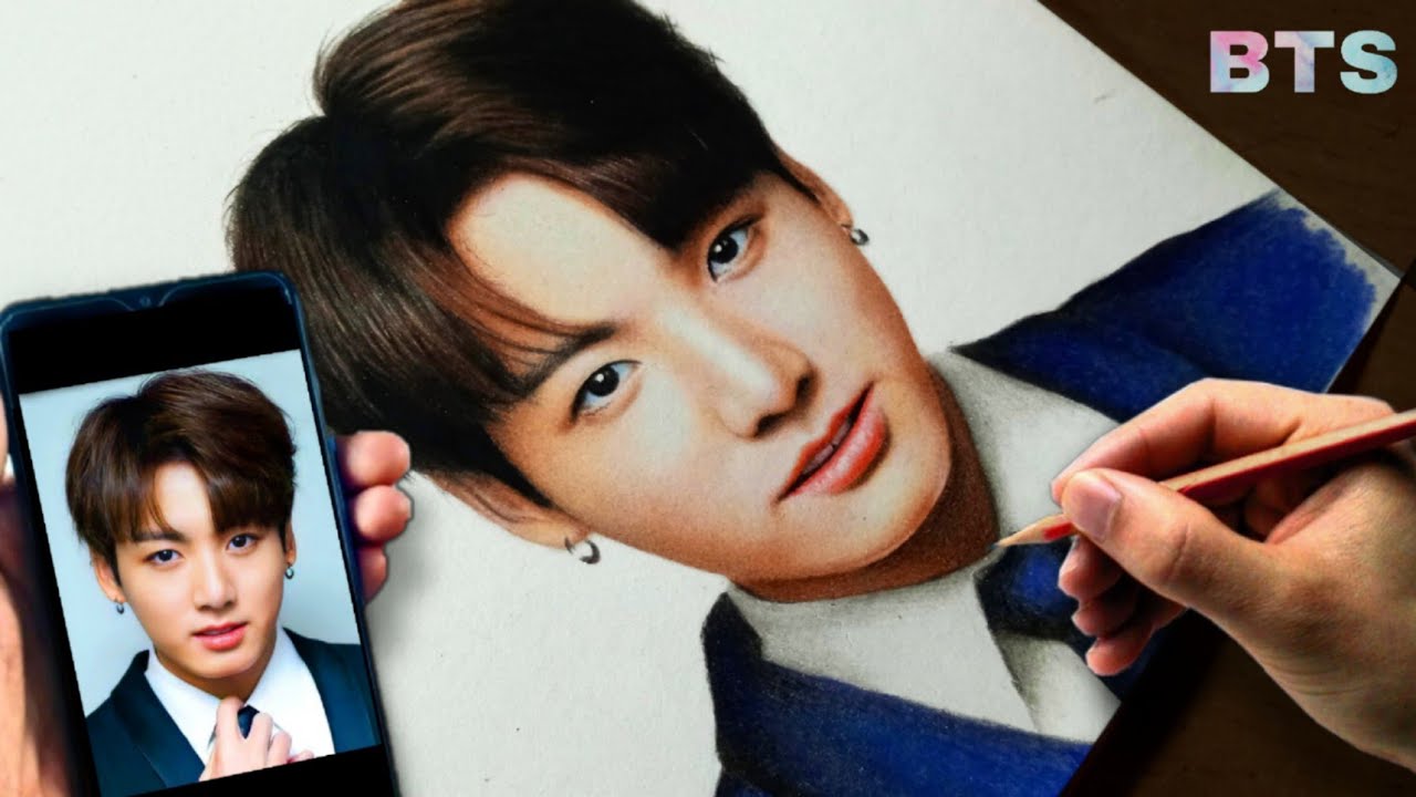 Jungkook Drawing | BTS Drawing 😍: tutorial #shorts - YouTube