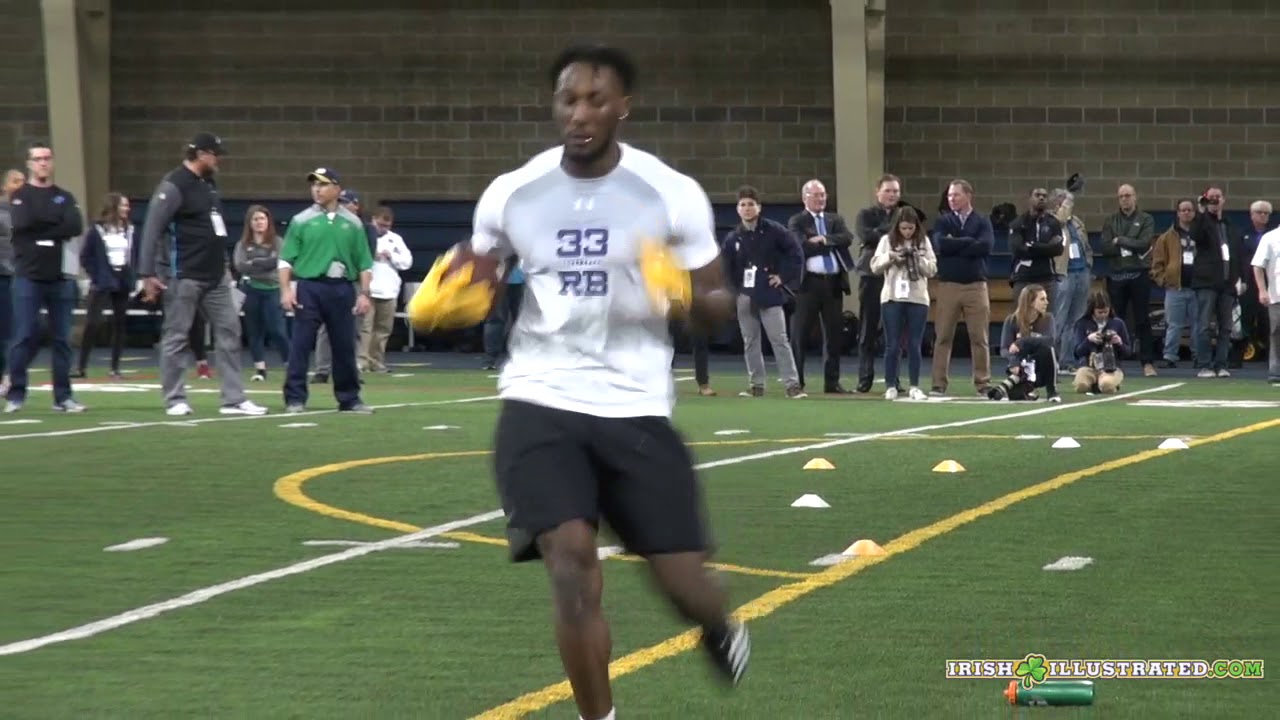 Notre Dame Pro Day Workout: Josh Adams - YouTube