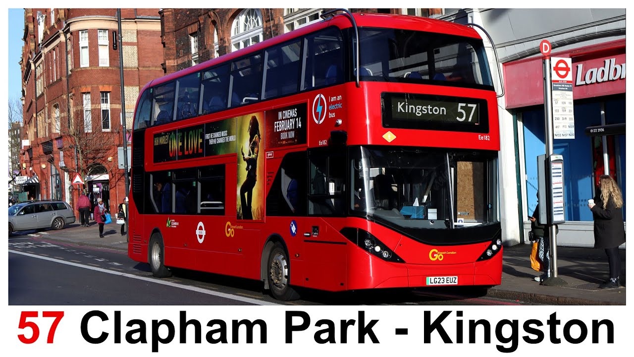 London Bus Route 57 Clapham Park to Kingston. - YouTube