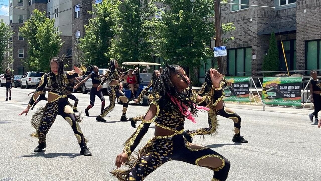 Juneteenth parade revs up Atlanta - YouTube