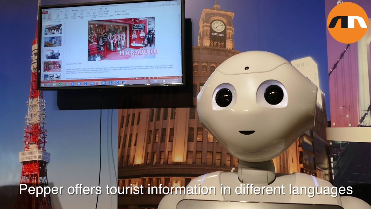 SoftBank demonstrates Pepper the robot for business - YouTube