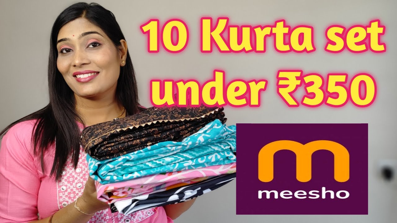 😘 10 MEESHO KURTA SET UNDER ₹350😘 Meesho kurti haul 😘 Daily & office ...