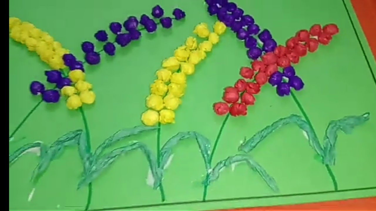 Paper crumpling for kids / Fine motor activity / Flowers by crumpled ...