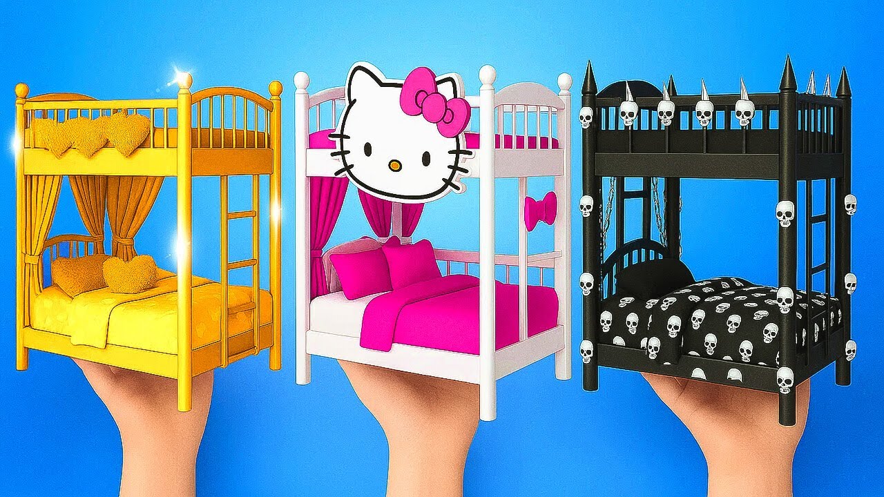 LABUBU VS HELLO KITTY CHALLENGE 💝 How To Make A House Out Of Cardboard ...