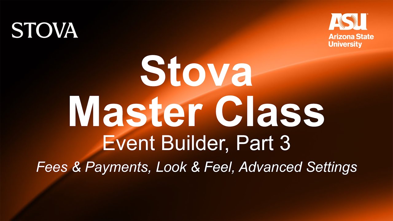 Stova Master Class; Event Builder, Part 3 - YouTube